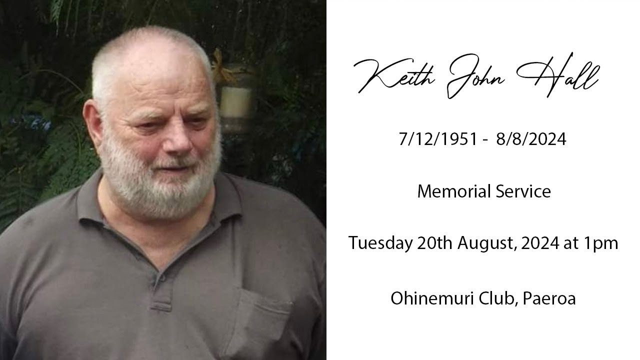 Keith John Hall - Memorial Service - YouTube