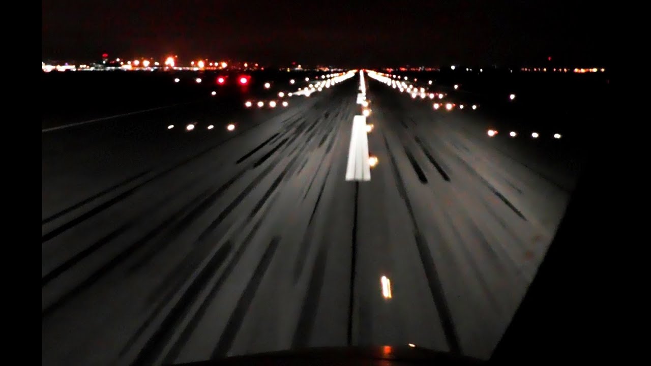 737 Noseview Night Take-Off from ??? - YouTube
