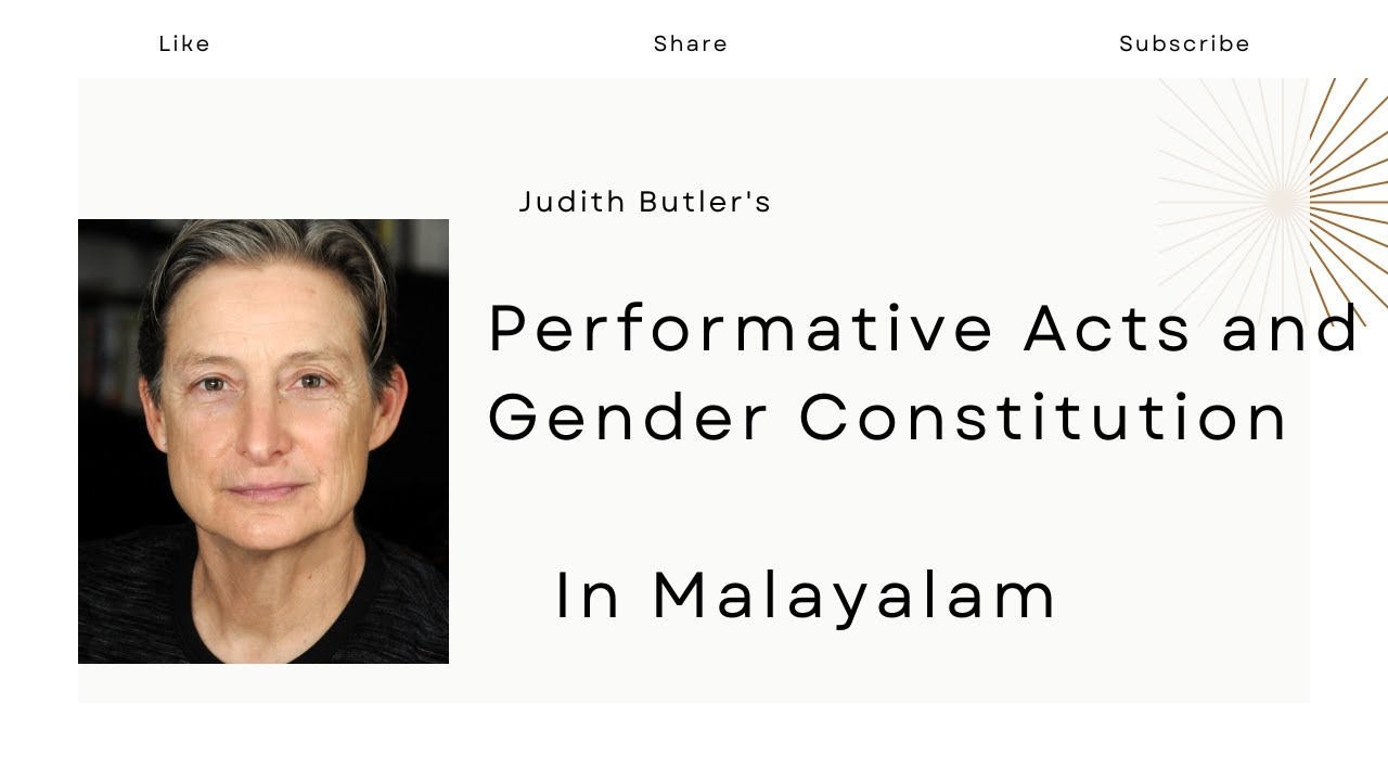 Performative Acts and Gender Constitution Summary in Malayalam| Judith ...