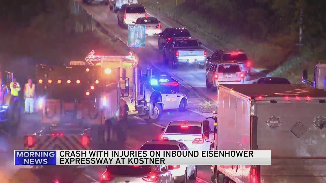 Crash shuts down all lanes on I-290 inbound at Cicero Avenue early Wednesday morning - YouTube