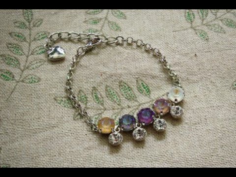 How to Set Chaton Crystals into a Bracelet Setting - YouTube
