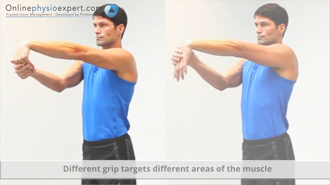 Forearm extensor muscle stretch L - YouTube