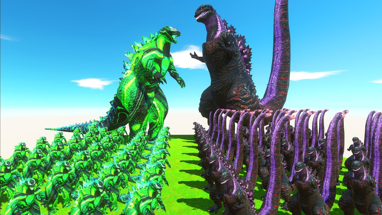 GREEN MONSTER WAR - TEAM GODZILLA 2014 SUPER GREEN VS TEAM DARK SHIN ...