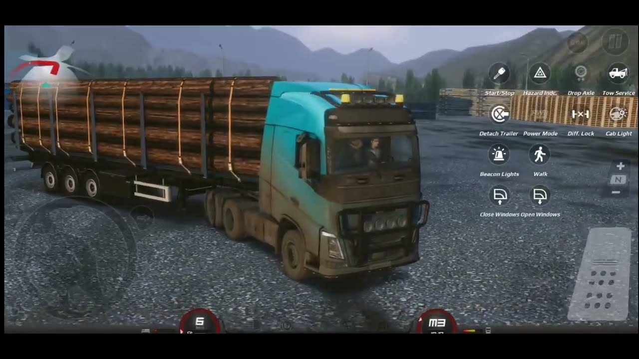 Volvo pulling logs night drive - YouTube