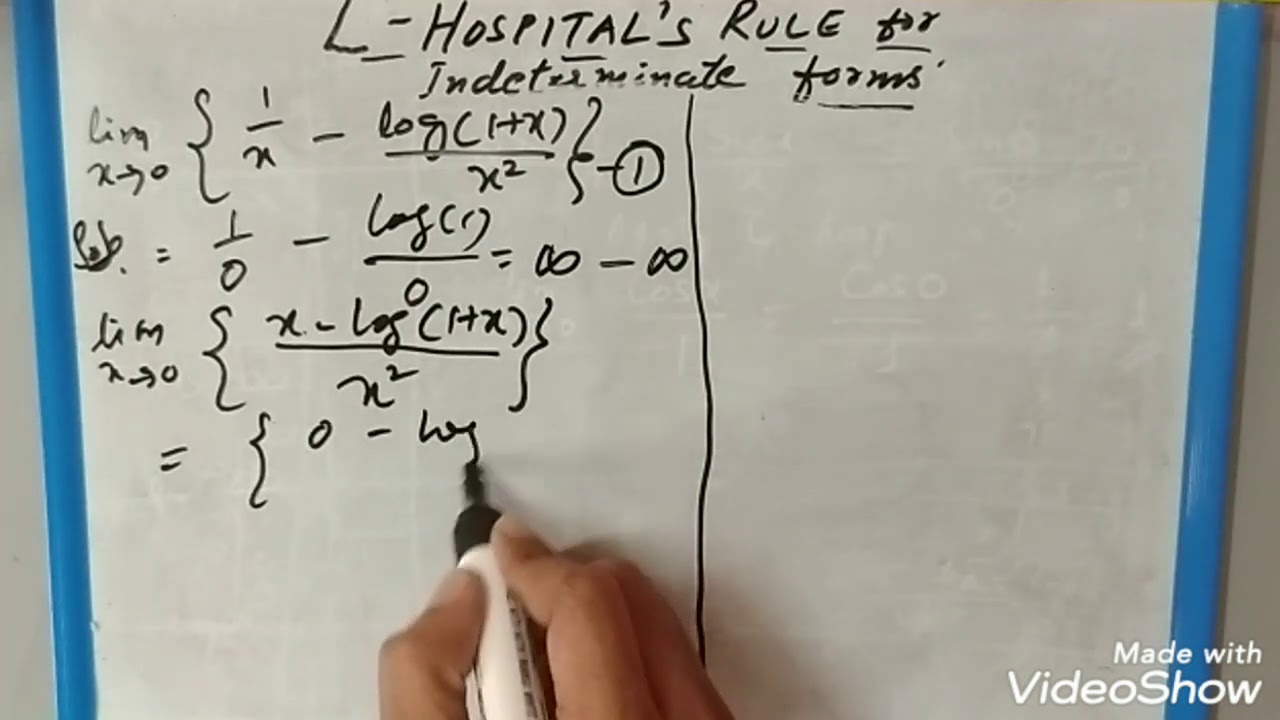 How to solve infinity- infinity form using L hospital's rule - YouTube