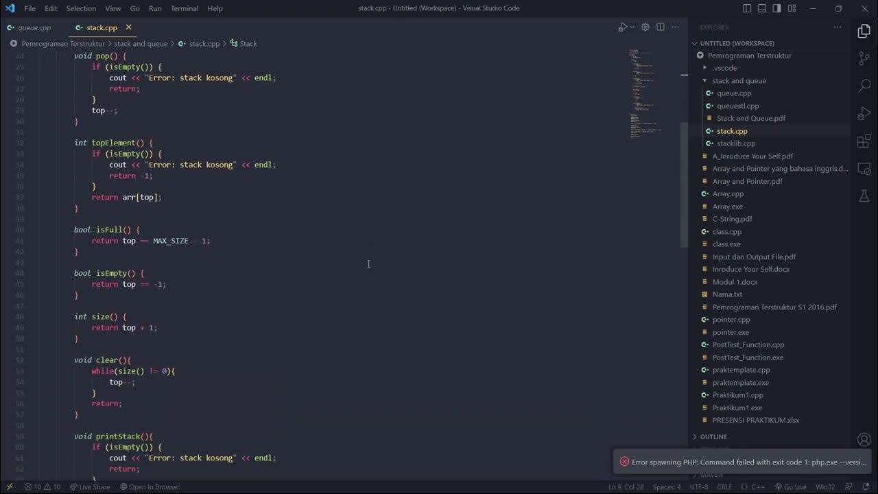 Stack and Queue - Praktikum Pemrograman Terstruktur - YouTube