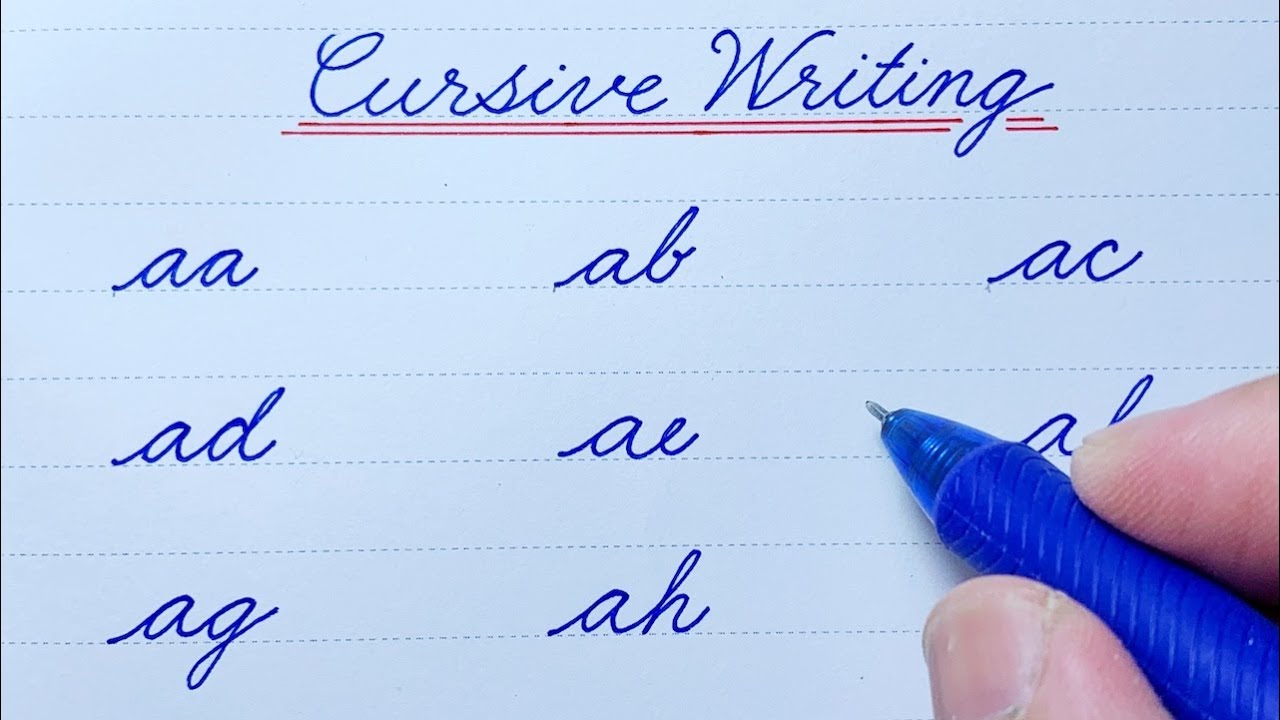 How to Write in Cursive | Connecting Small Letters a | Cursive Writing ...