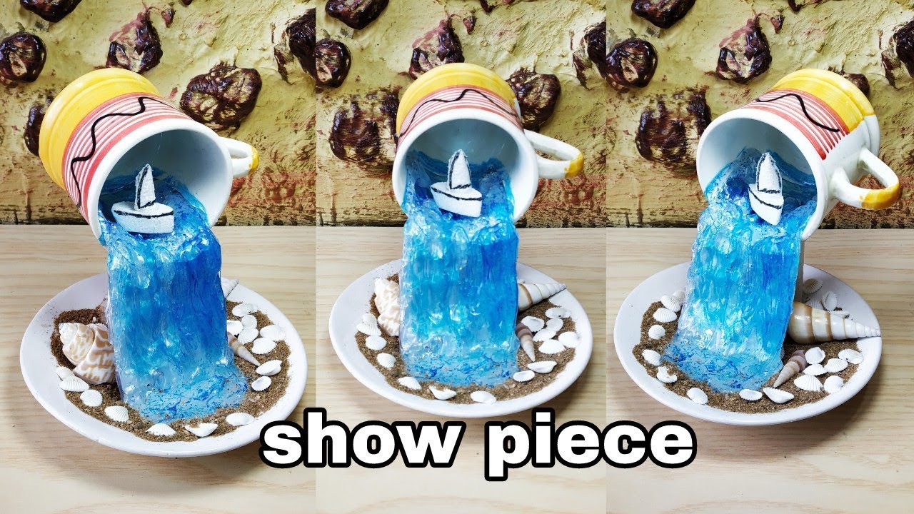 How to make amazing cup waterfall fountain show piece very easy - YouTube