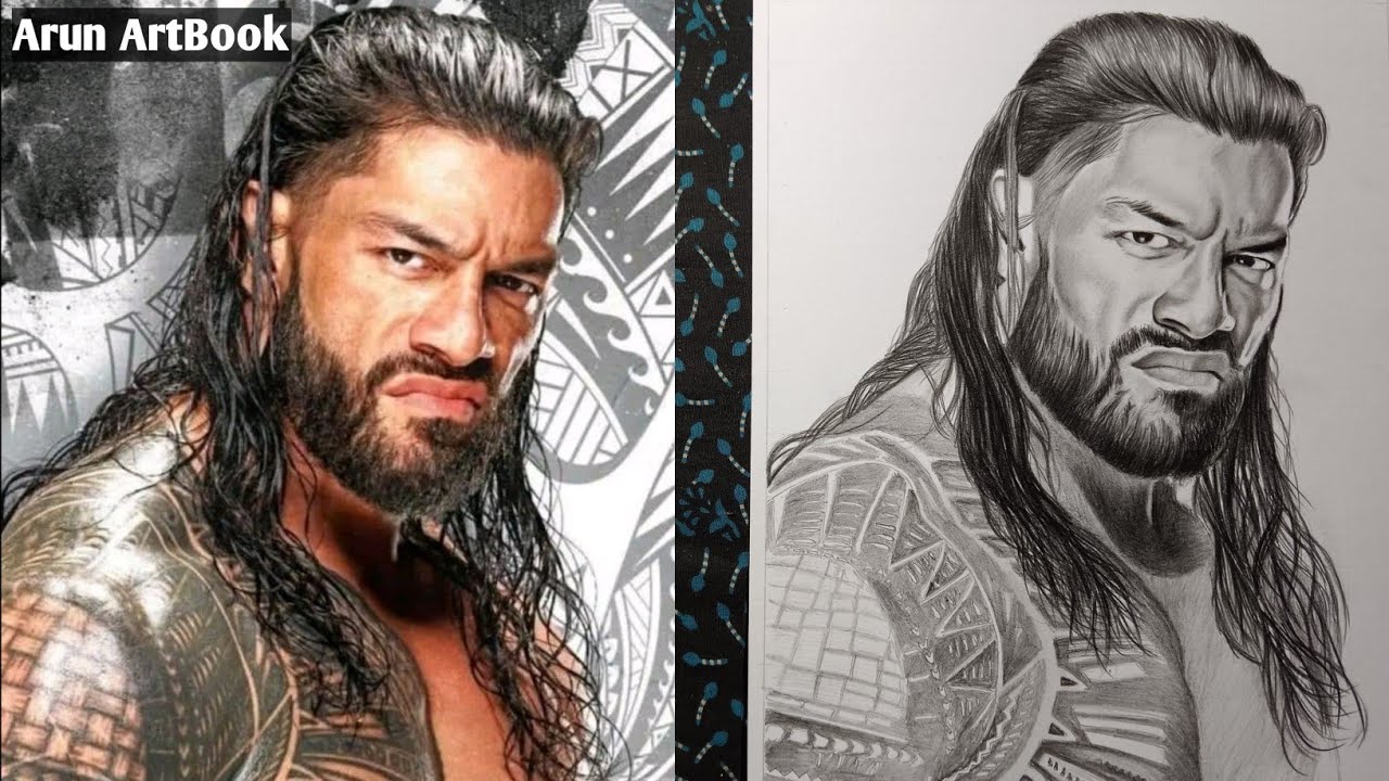 Wwe Roman Reings Drawing / How to draw Roman Reings / Grid Drawing ...