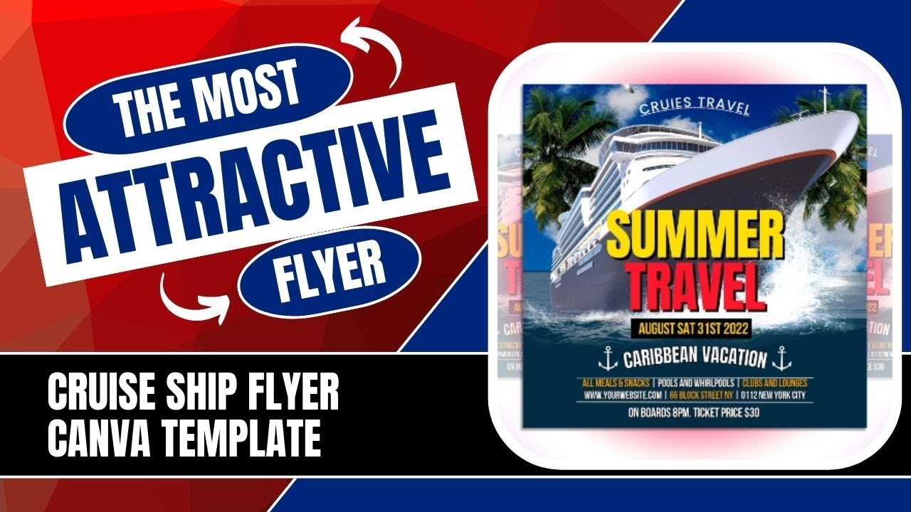Cruise Ship Flyer Canva Template for DIY Social Media Marketing. - YouTube