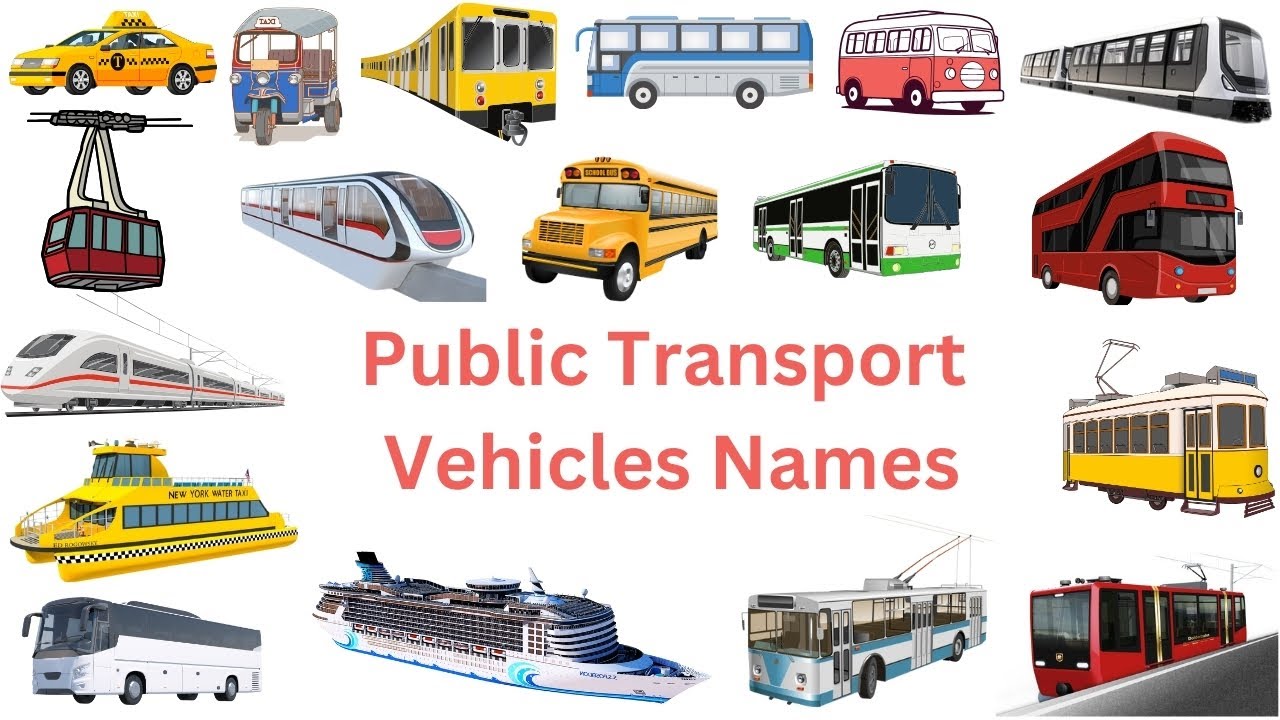 Public Transport Vehicles Names for Kids | Learn Vehicle Names| Mode of ...