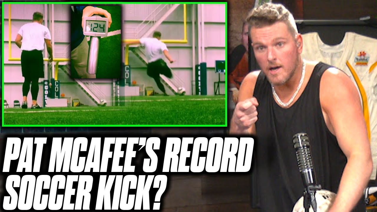 Pat McAfee Reacts To His Record Fastest Soccer Kick (124 MPH) - YouTube