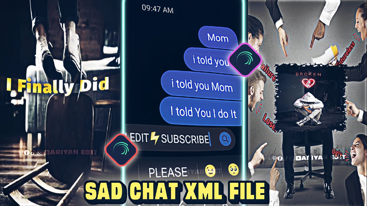 most sad Messenger chat💐Xml file alight motion new messages tanning ...