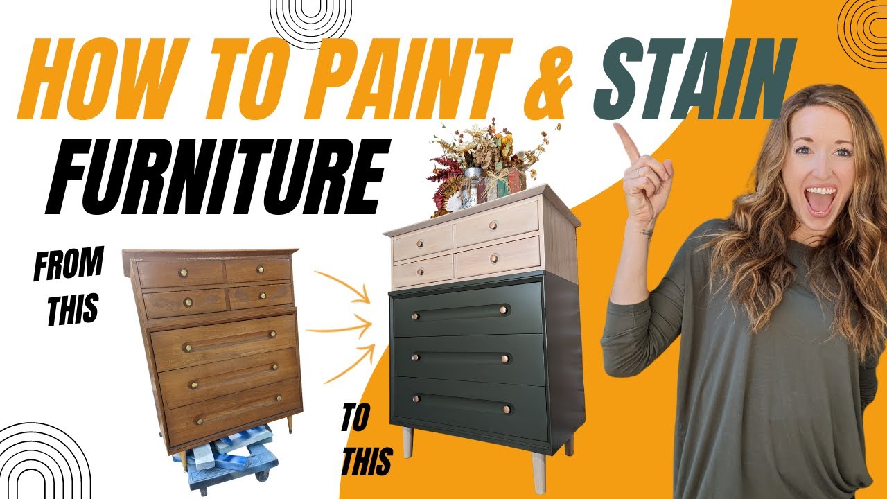 How to Paint and Stain a Two Toned Chest of Drawers like a Pro! - YouTube