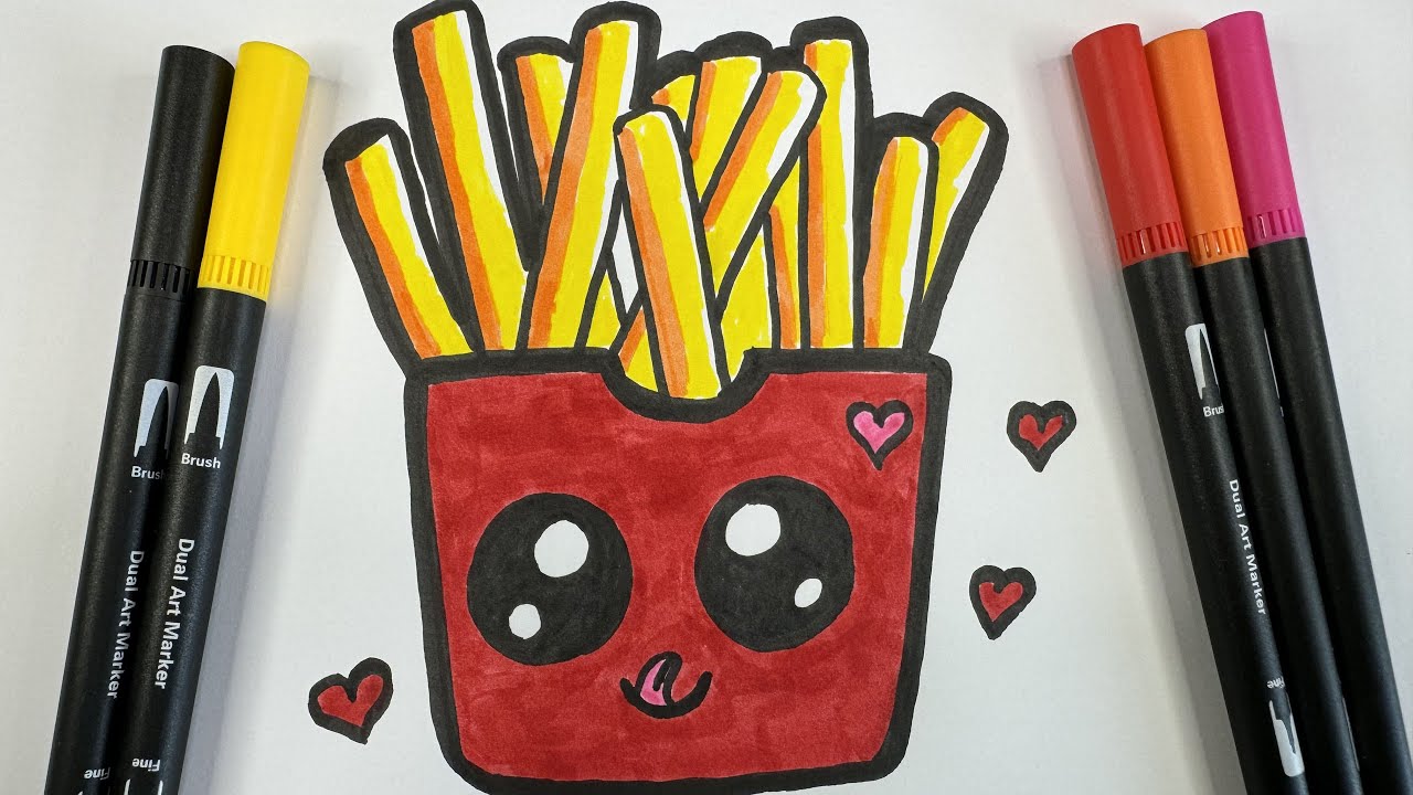 How To Draw a French Fries | Easy Step-by-Step Drawing Tutorial for ...