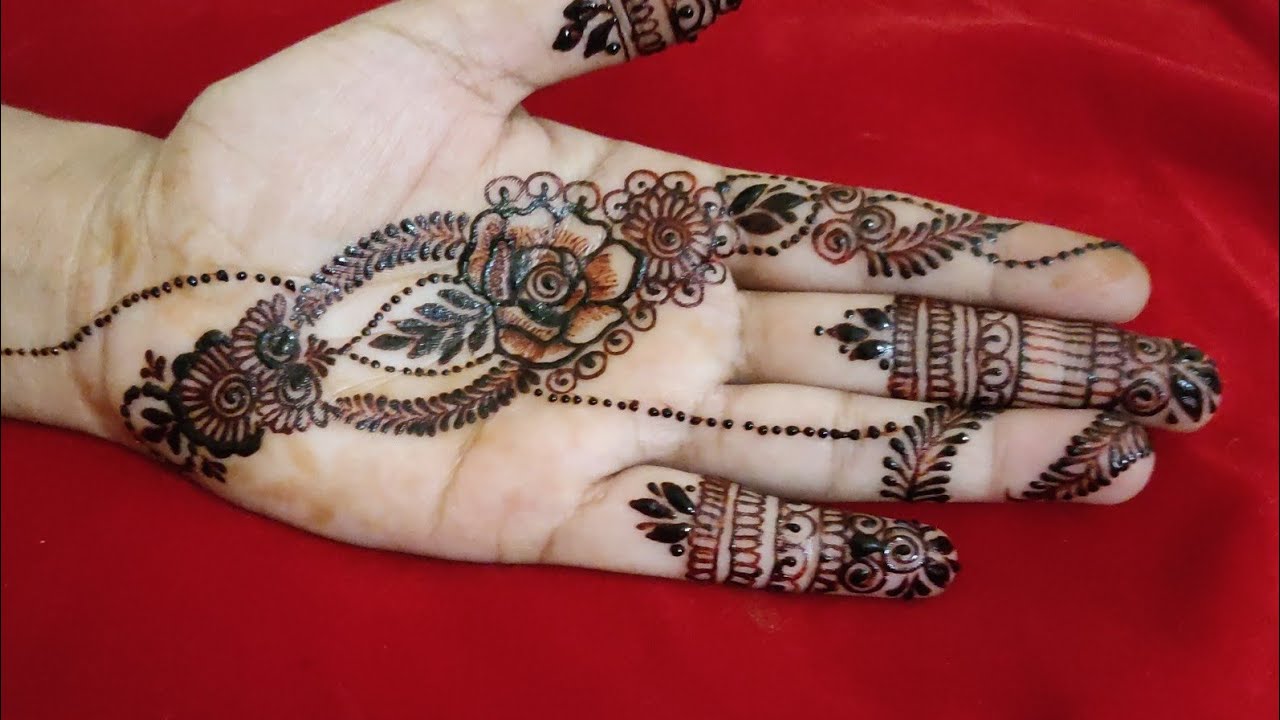 New and simple easy mendi design for front hand/very simple and stylish ...