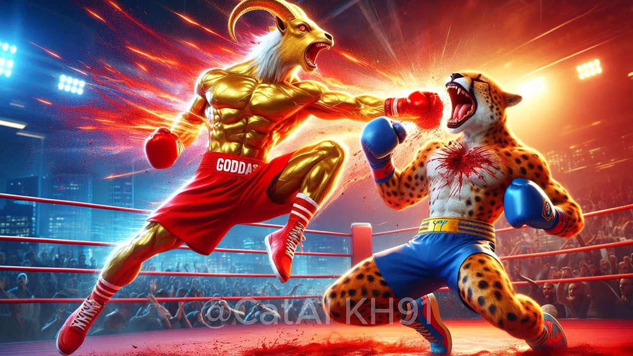 Gold-Goat🐐🆚🐯Cheetah 💯🥊💪🙀 Revenge Boxing Of Goat #Catlover #Kitten # ...