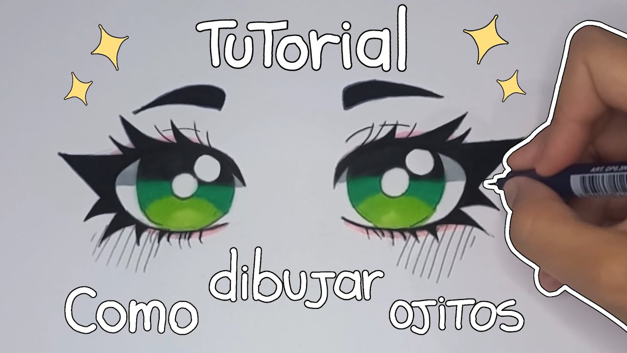 Tutorial de como dibujo los ojitos// tutorial on how to draw eyes ️ ...