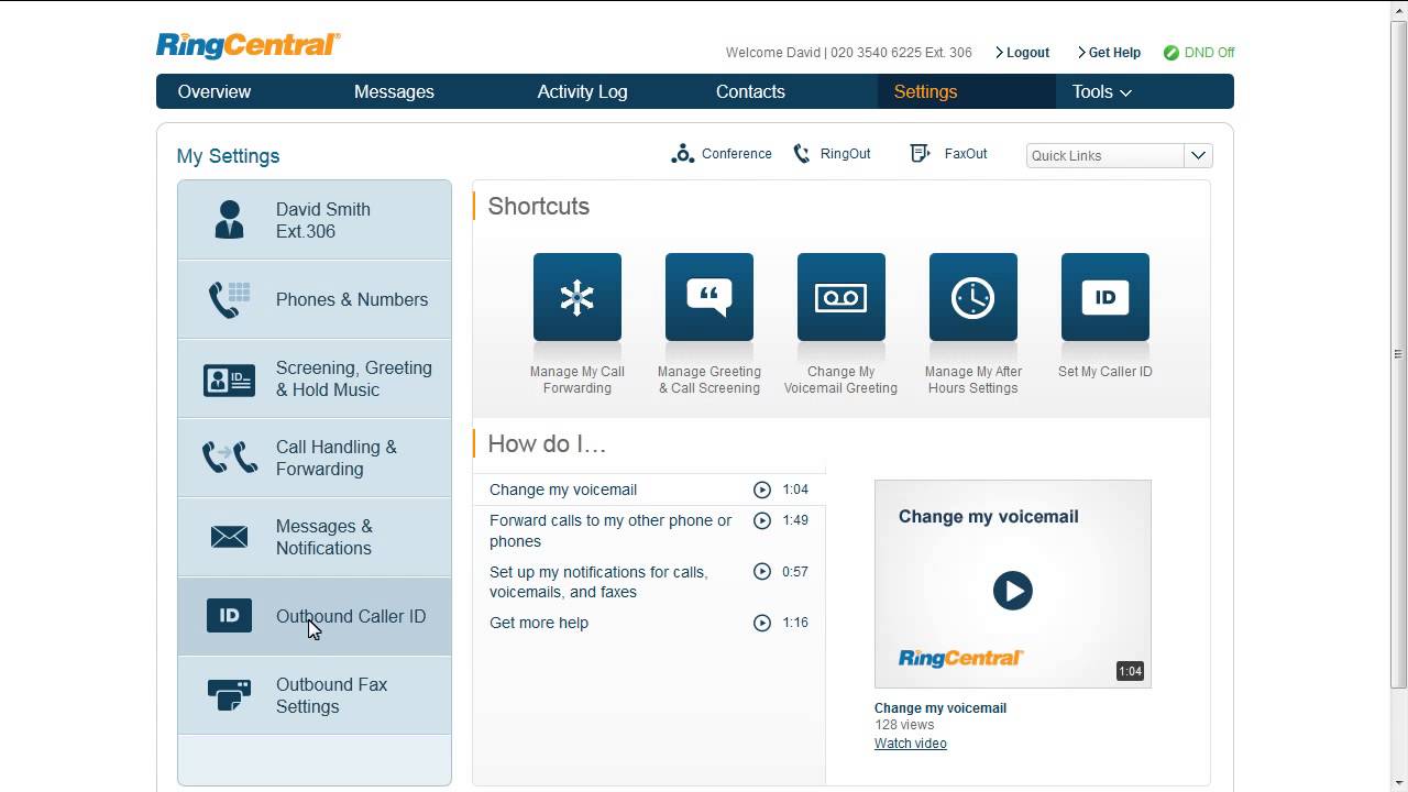 RingCentral Outbound Caller ID Overview - YouTube