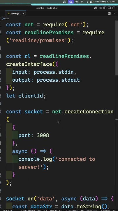 Extract the Id from the client that the tcp server has send in Nodejs Net Module - YouTube