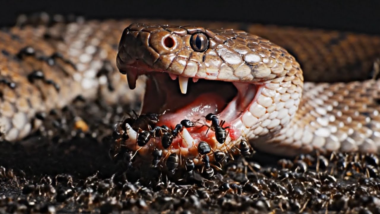 ANT WAR: Thousands of Ants Surround a Deadly Venomous Snake – Predator ...