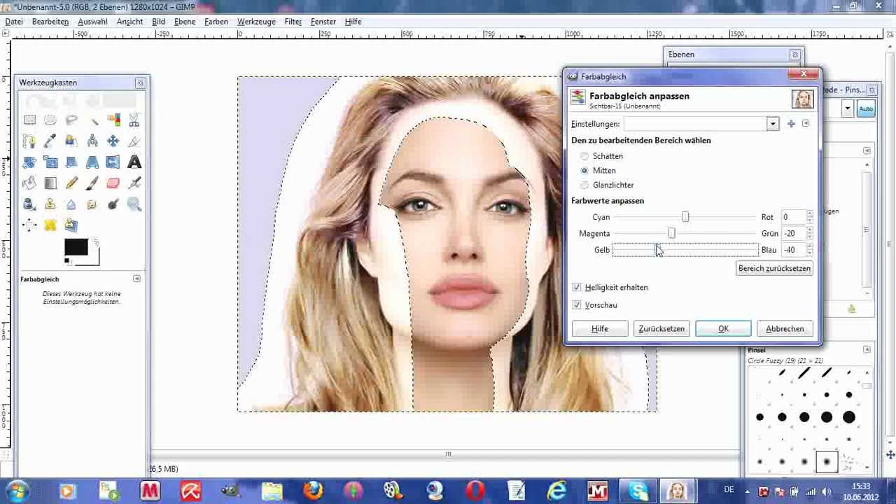 How to get blonde hair with GIMP - YouTube