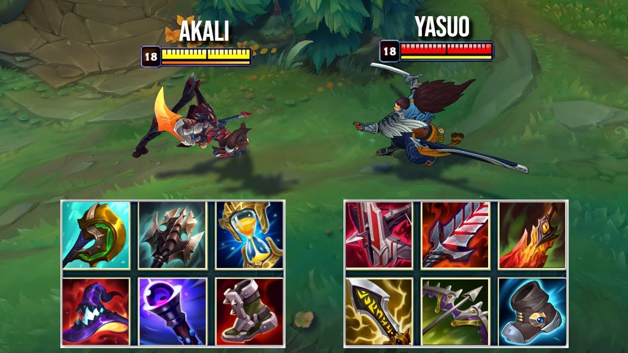 Mathematically Correct Akali Vs Yasuo Full Build Fights And Best