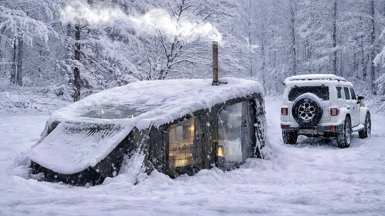 New inflatable bunker tent camping in snowy mountains paralyzed by ...