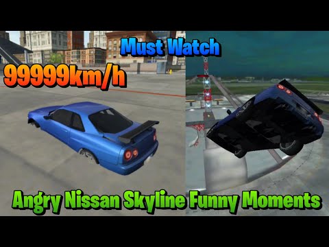 Angry Nissan Skyline R34 in Extreme Car Driving Simulator  🔥🔥 Funny Moments