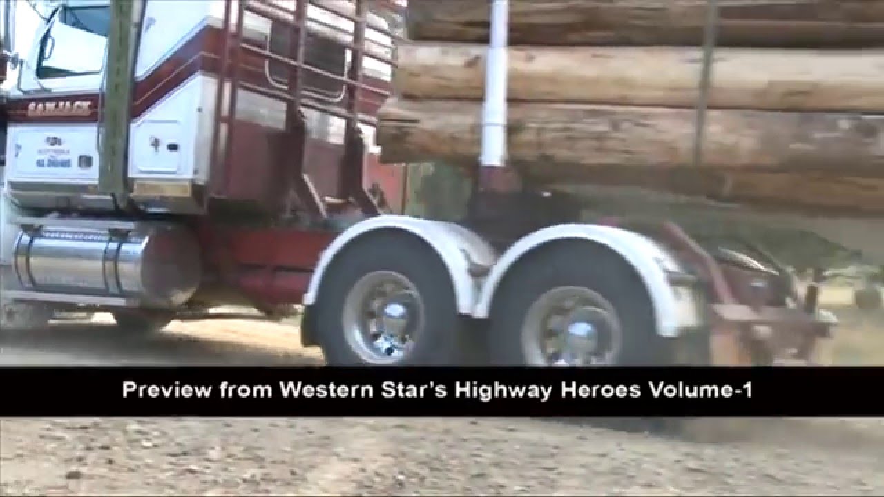 Western Star 4800 with folding logging jinker in Tasmania - YouTube