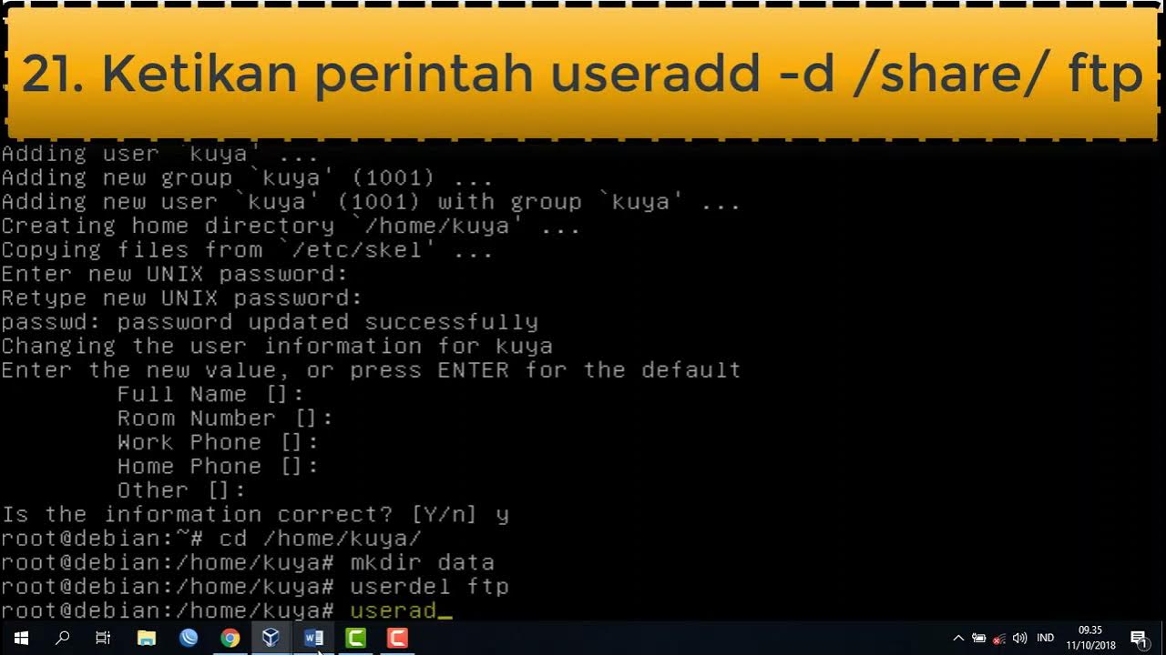 Tutorial Konfigurasi FTP Server Debian 8 Part 3 - YouTube