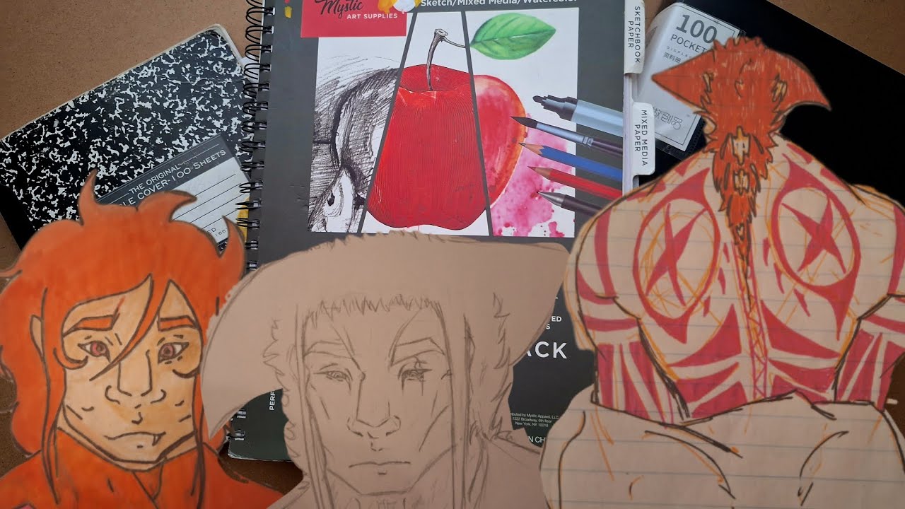 Old & recent sketchbook tour and ocs lore - YouTube