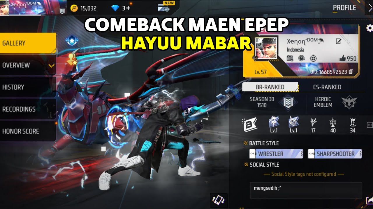 🔴 Live Mabar Free Fire: COMEBACK MAEN EPEP 🍷 - YouTube