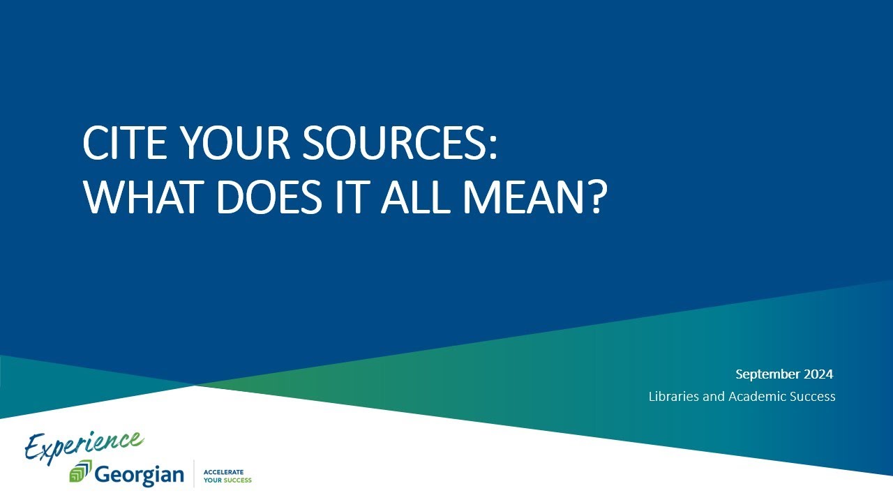 Cite Your Sources: What Does It All Mean? - YouTube