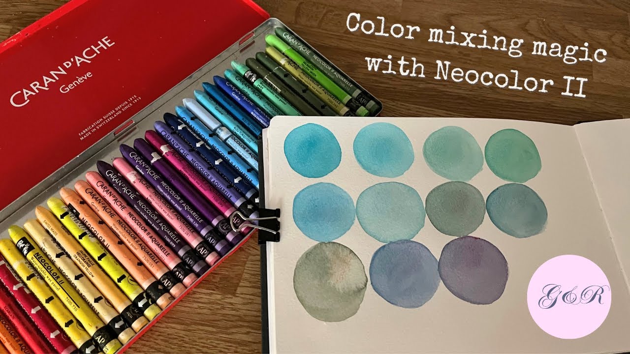 How to mix Neocolor II crayons: 10 Beautiful Malachite Green color ...