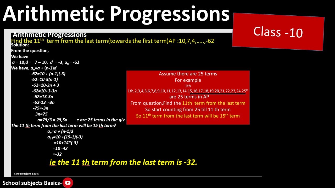 Find The 11th Term From The Last Term towards The First Term AP 10 7 4 find-the-11th-term-from-the-last-term-towards-the-first-term-ap-10-7-4