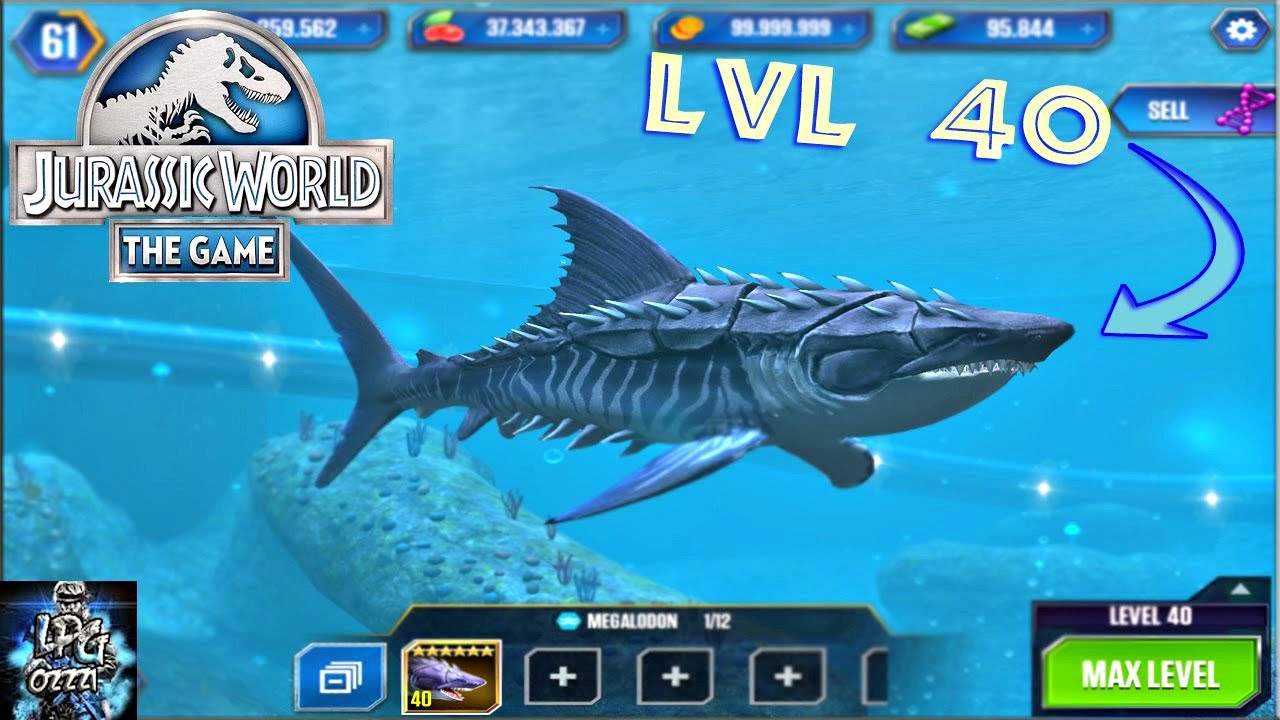 MEGALODON LEVEL 40 - Jurassic World The Game - Aquatic Park - - YouTube