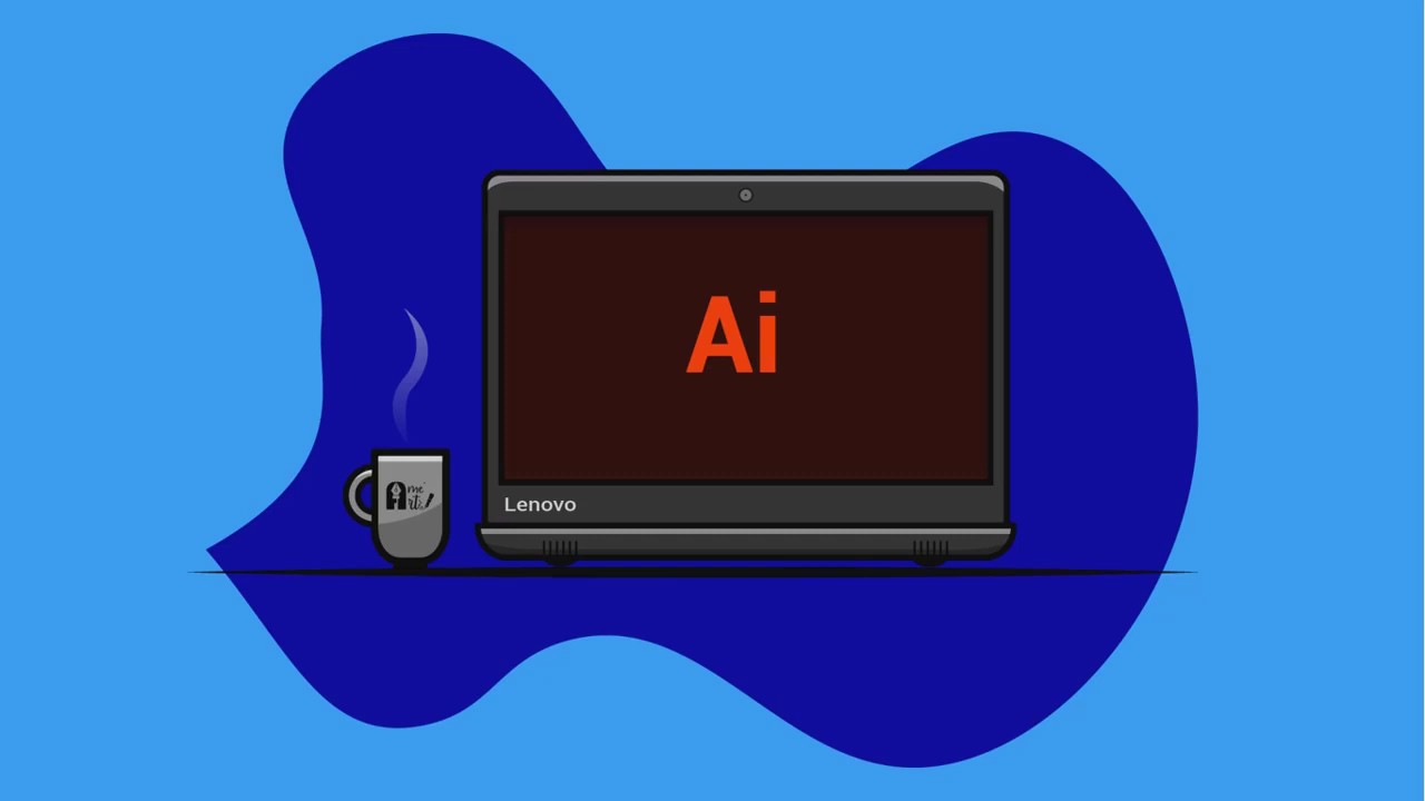 SPEED ART FLAT DESIGN LAPTOP | ADOBE ILLUSTRATOR INDONESIA - YouTube