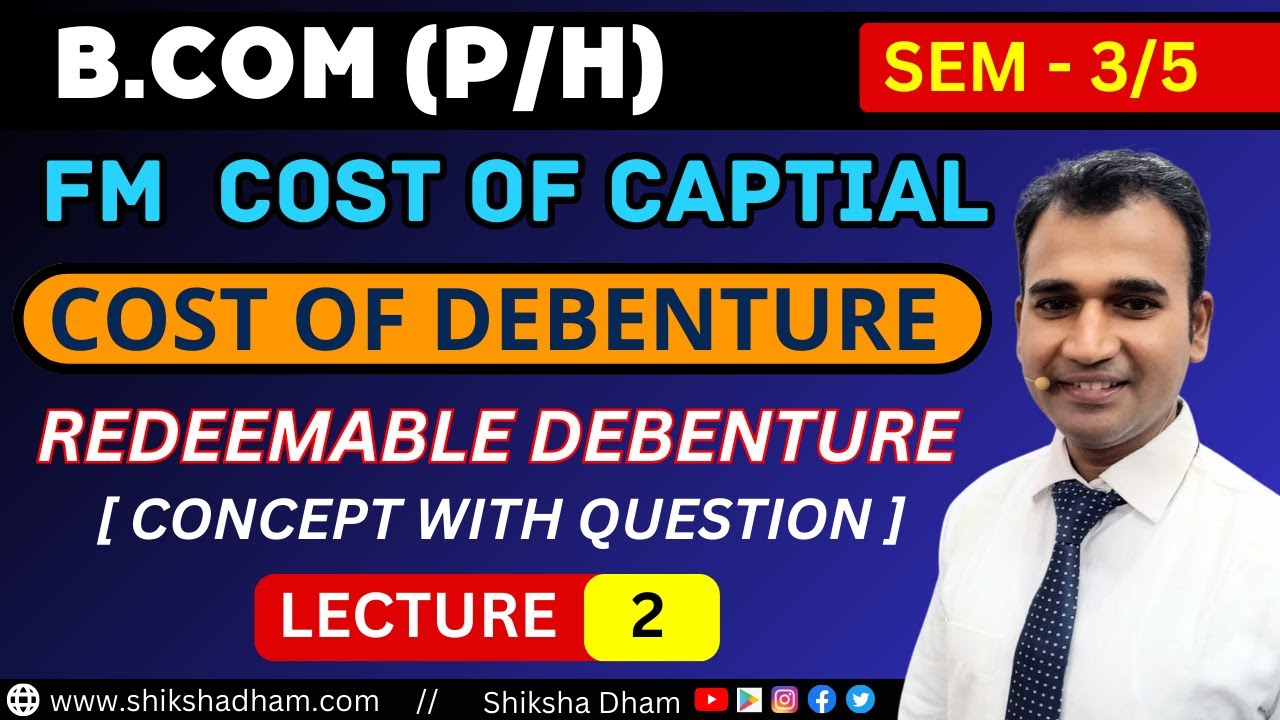 financial management class for b.com | cost of debenture with example ...