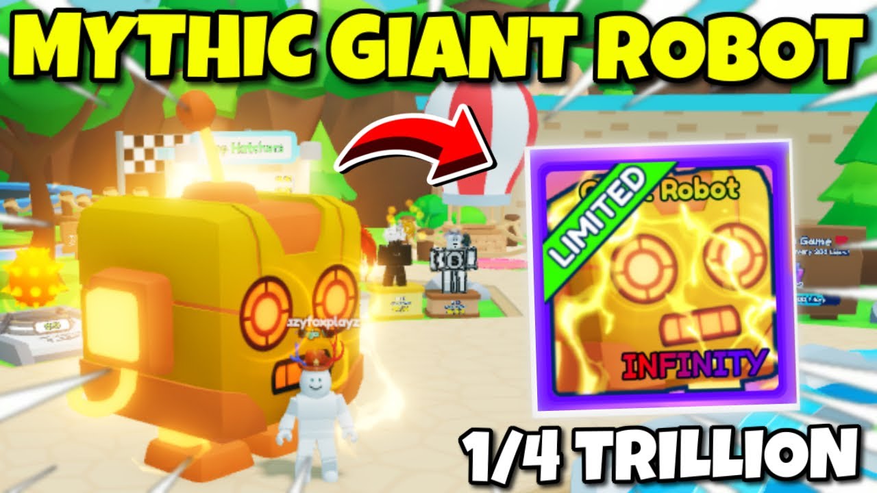 Showcasing MYTHIC GIANT ROBOT (1/4 TRILLION) In Bubble Gum Simulator ...