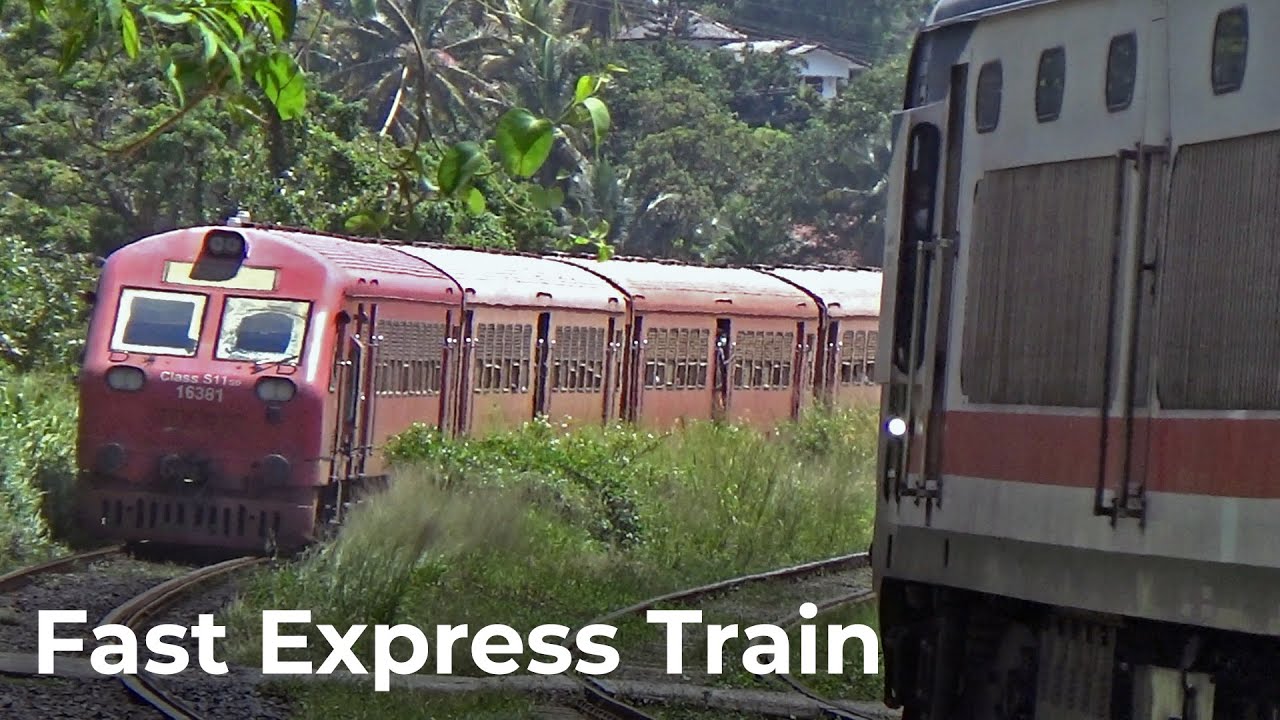 Fast Express Train with Indian Class S11 DMU Skipping the Station in ...