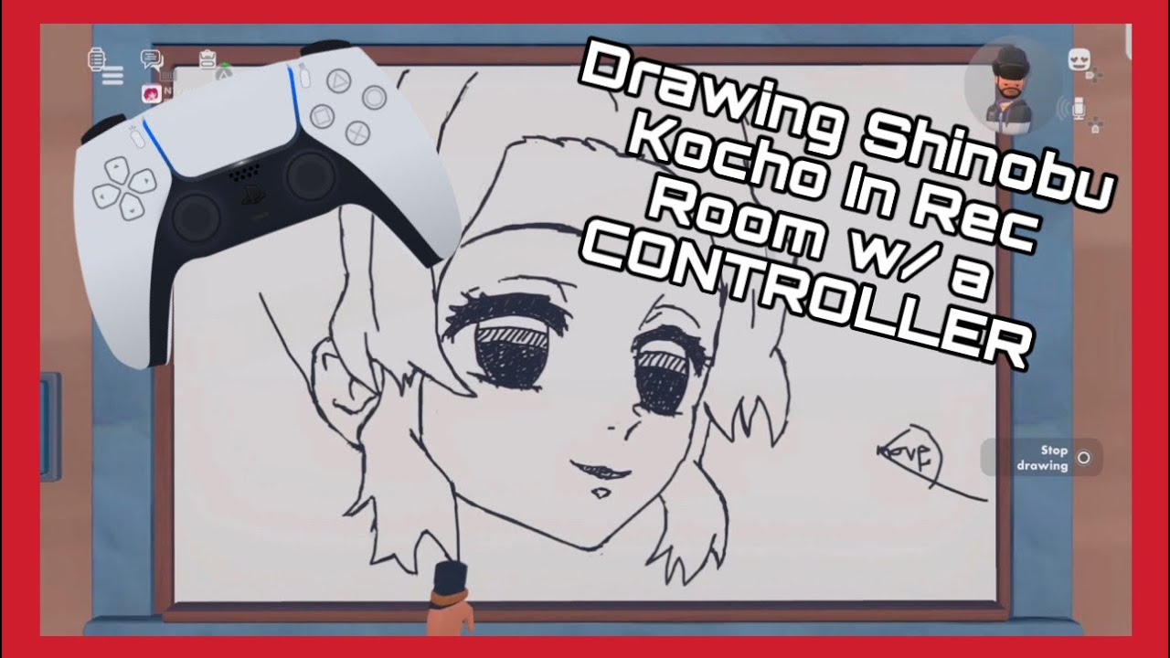 Drawing Shinobu Kocho in Rec Room w/ a CONTROLLER || Demon Slayer ...