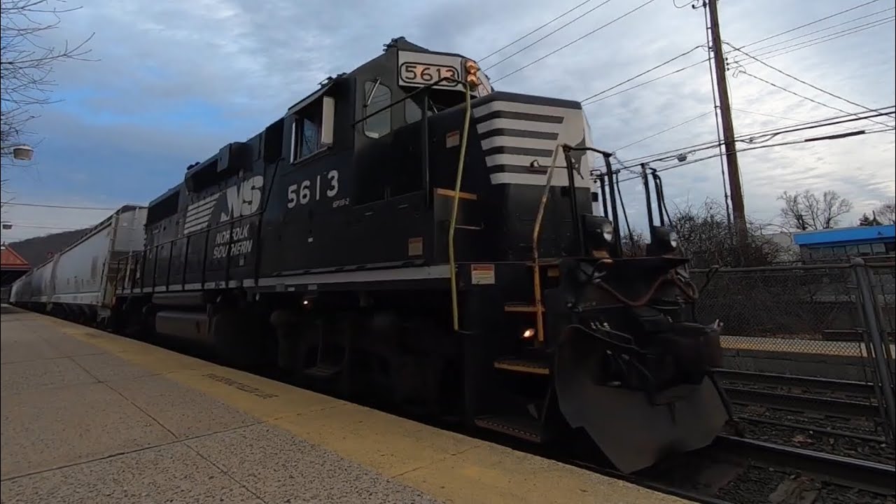 Chasing NS H55 from Suffern, NY, to Ridgewood, NJ, with two GP38-2s - YouTube