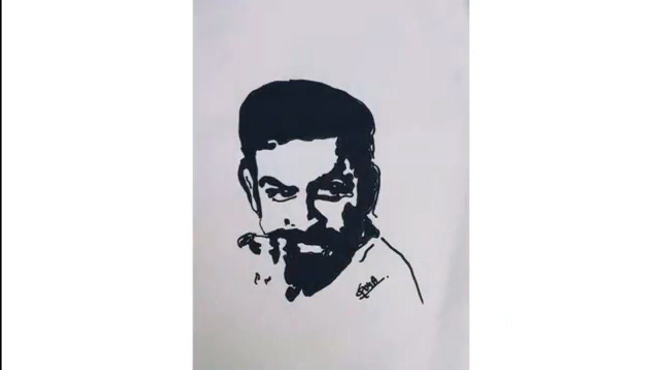 Prithviraj drawing.. stencil art.. kaduva - YouTube