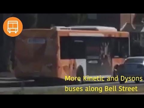 More Kinetic and Dysons buses along Bell Street - YouTube