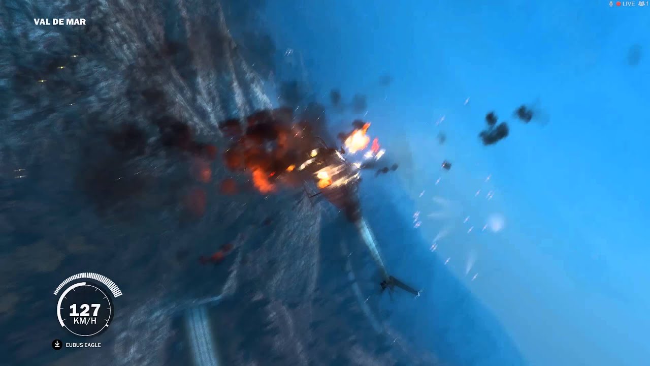 Out of control helicopter spin [JC3] - YouTube