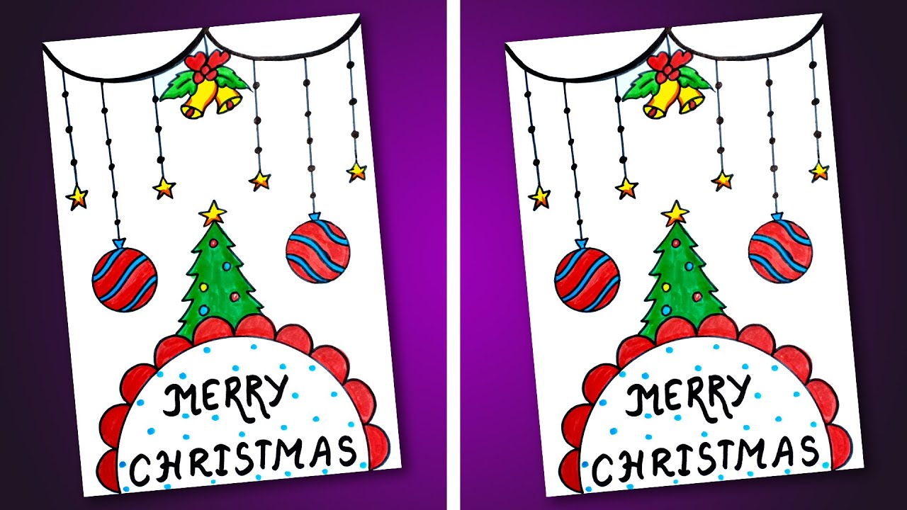 Christmas Card Drawing Easy | Christmas Card Drawing | Christmas ...