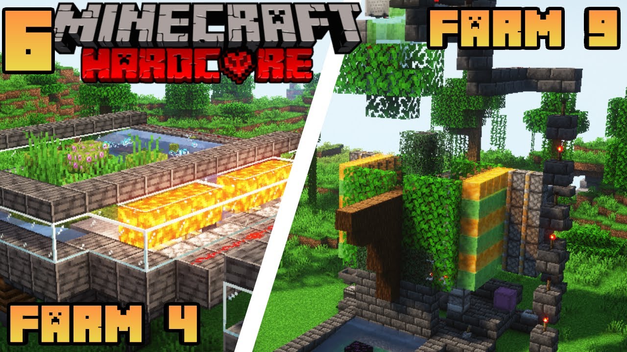I Built 10 Automatic Farms in Minecraft Hardcore - YouTube