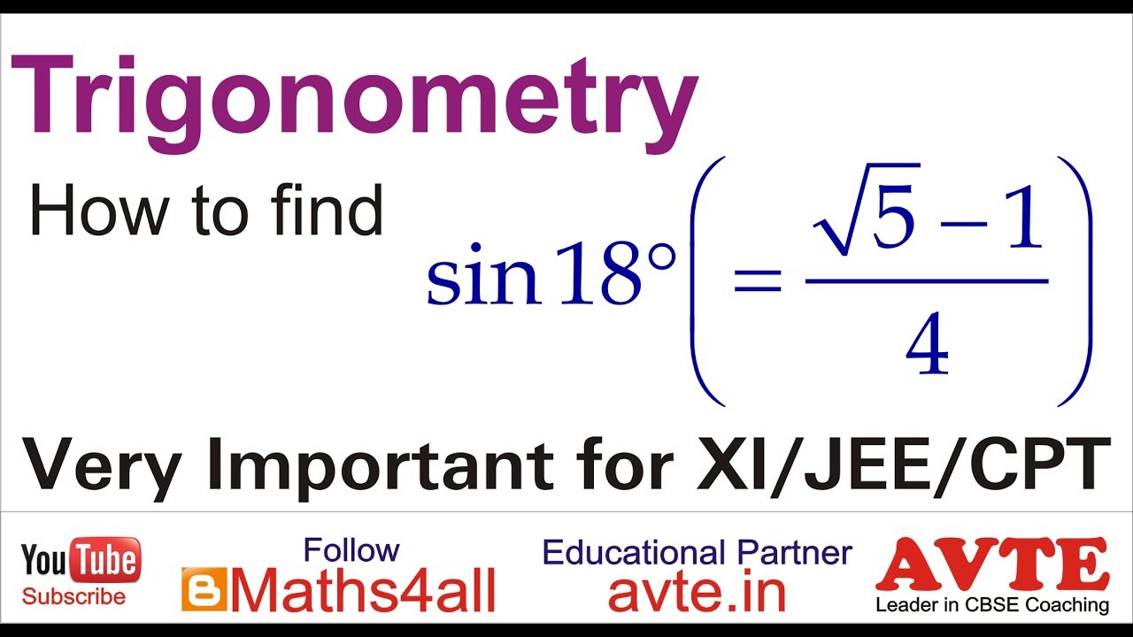 How To Find The Value Of Sin 18 Degrees Very Important For XI Maths