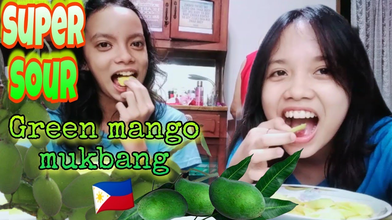 Super sour Green Mango mukbang & chikahan with my cousin - YouTube